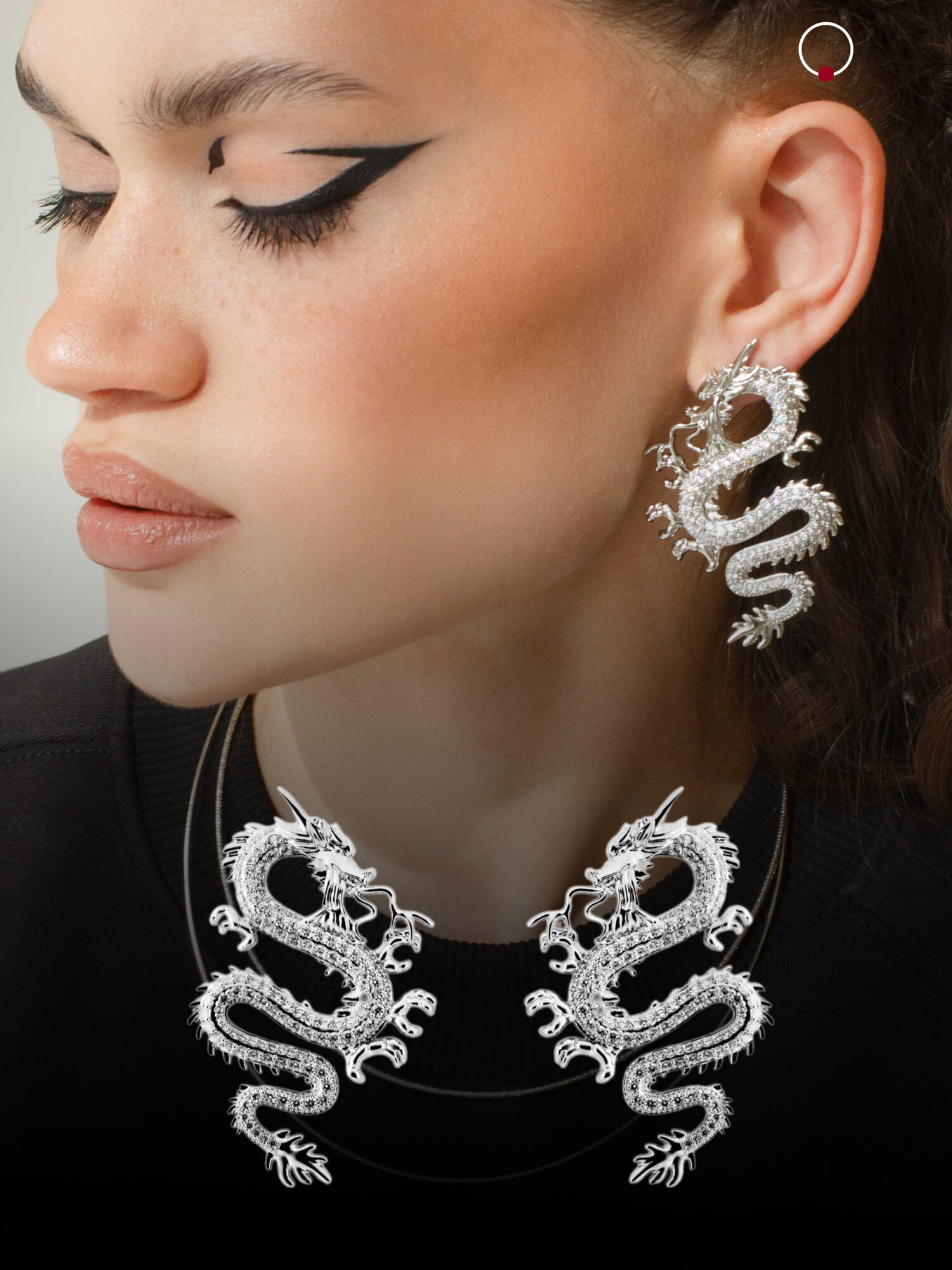 Серьги пусеты, кристалл