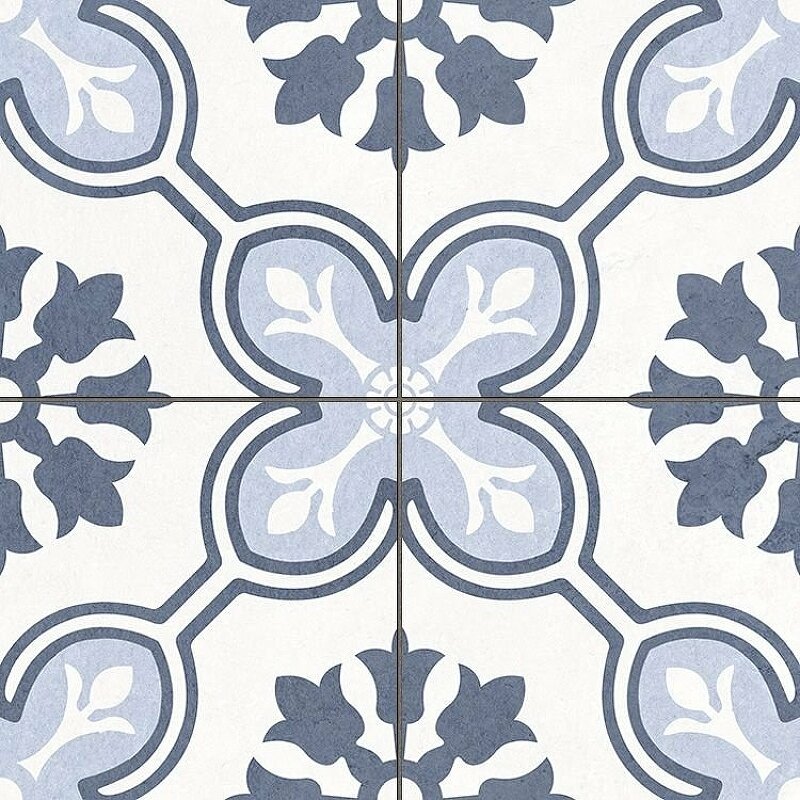 Керамогранит Etili Seramik Chateau Blue Pre-cut 45x45 см, современный стиль