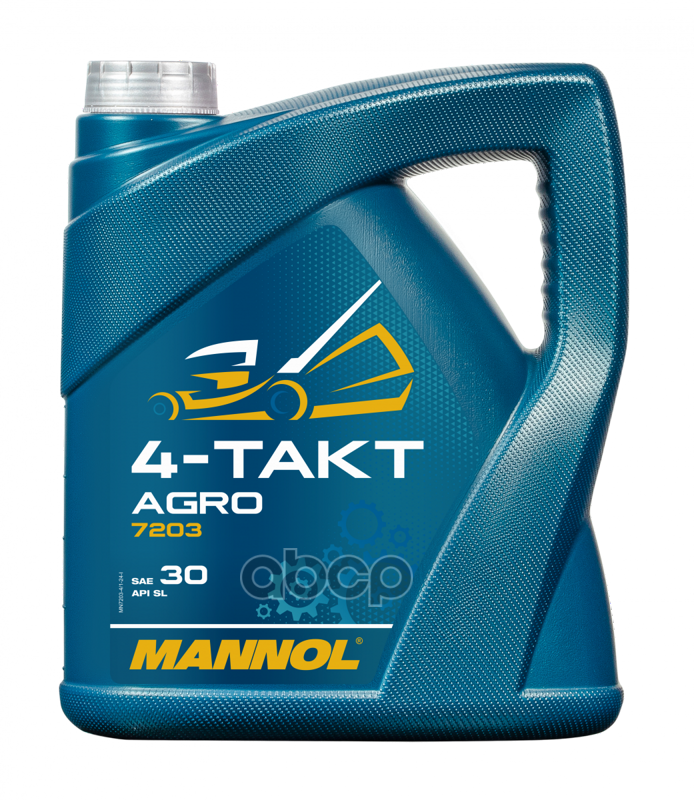 Масло моторное для садовой техники SAE 30 MANNOL 4л минеральное 4-Takt-Agro 4T MANNOL арт. 1441
