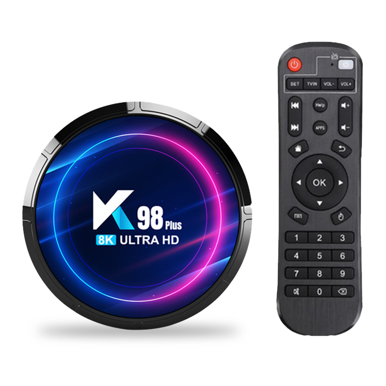 K98 PLUS Android 13.0 Smart TV Box RK3528 Quad-core UHD 4K Media Player H.265 8K Decoding HDR10+ 2.4G/5G WiFi6 BT5.0 2GB+16GB 4GB+32GB 4GB+64GB с пультом управления LED-дисплеем