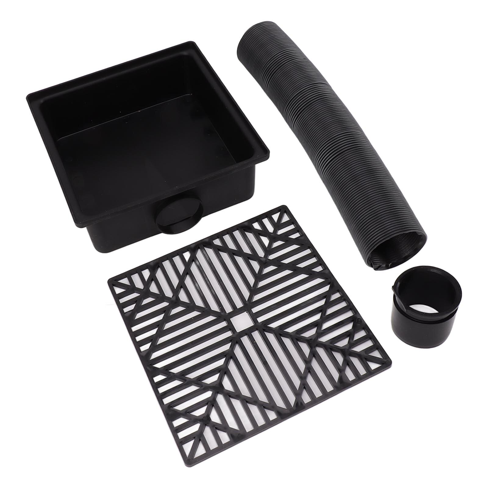 Черные удлинители водосточных труб с низким профилем, удлинители водосточных труб с поддоном для сбора воды, прочные аксессуары для отвода воды для кровли и ландшафтного дизайна