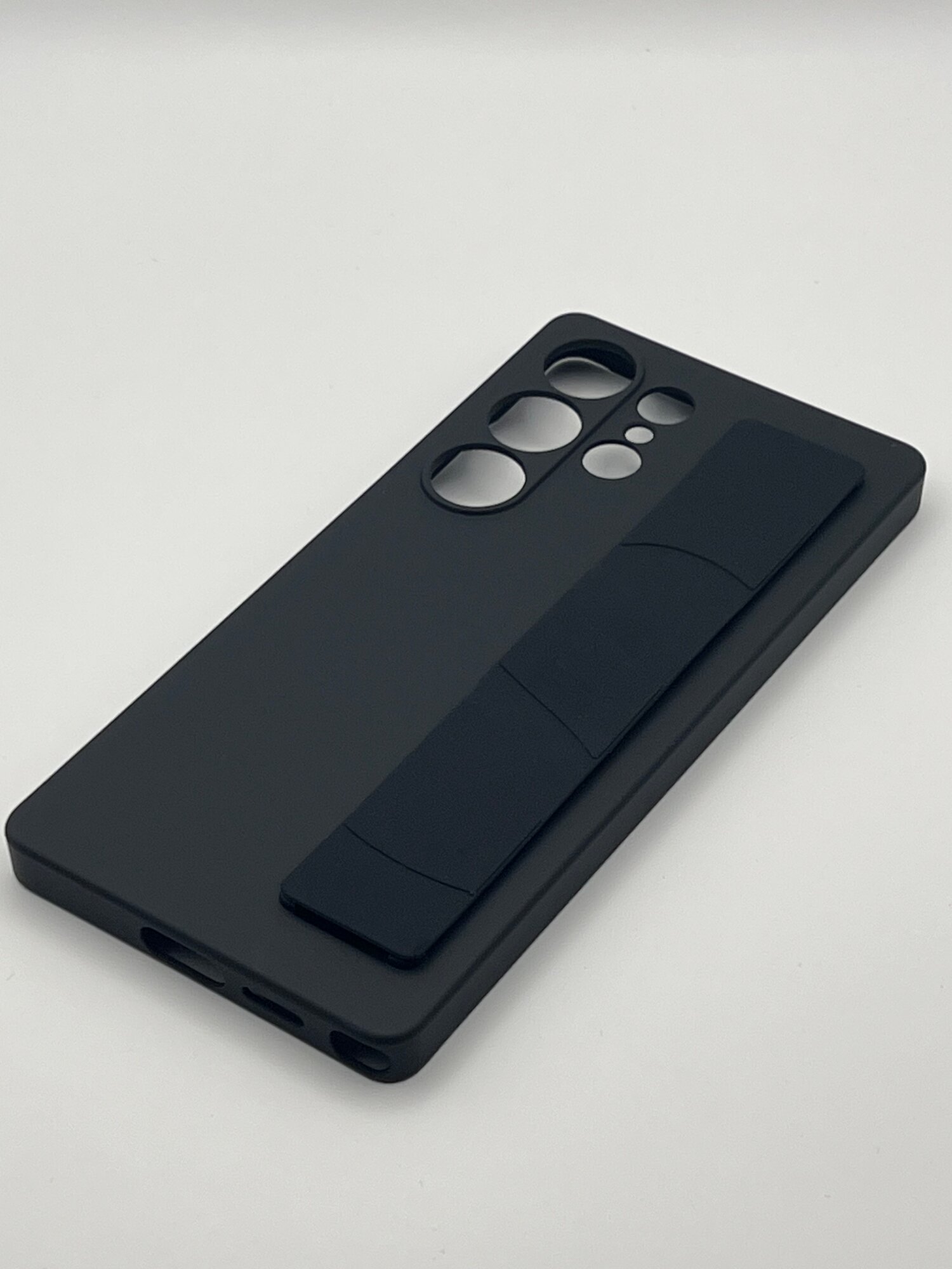 Чехол Soft Touch, для Samsung Galaxy S25 Ultra, с ремешком, матовый, чёрный