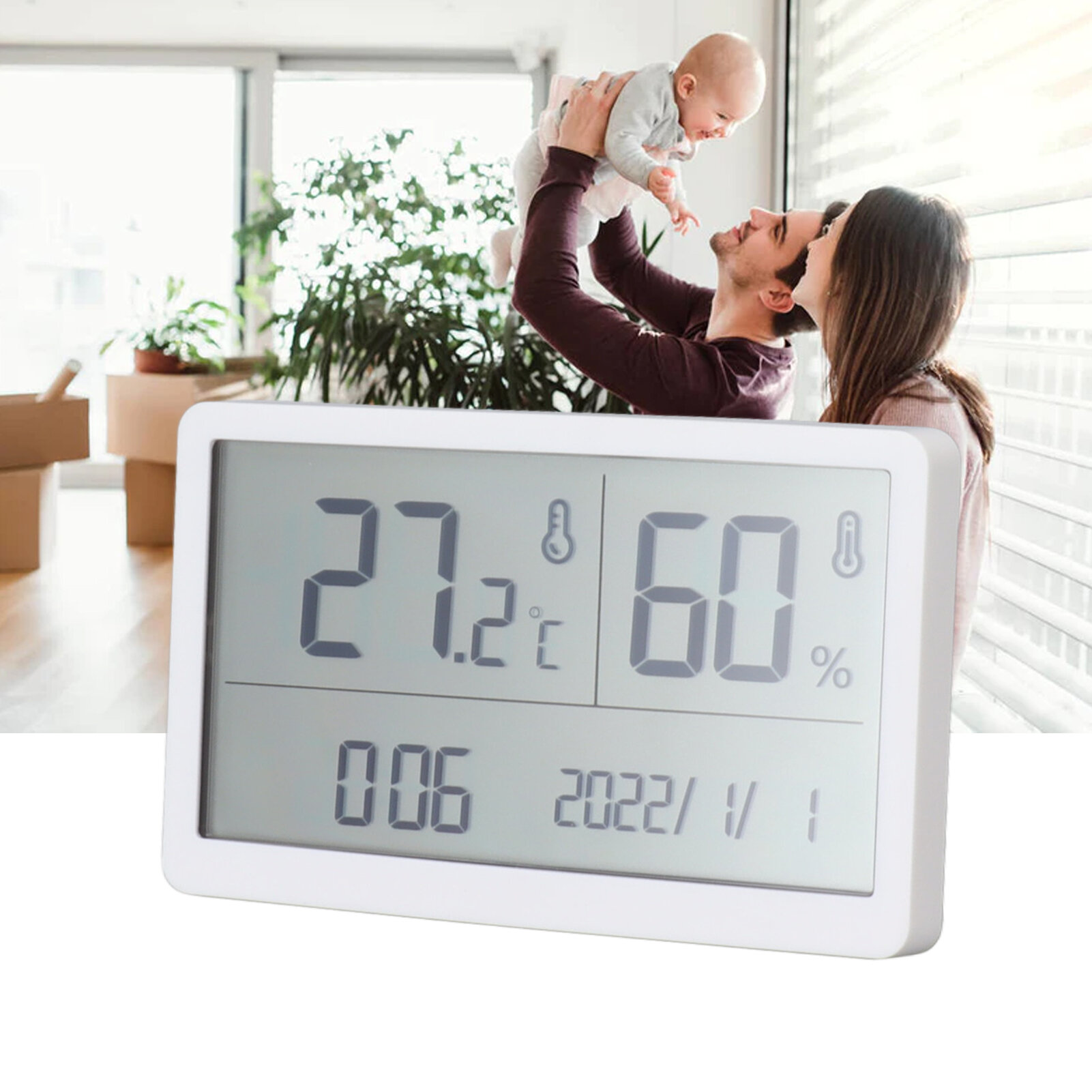 Цифровой гигрометр, комнатный термометр, высокоточный монитор температуры и влажности с поддержкой для внутренней спальни, детской комнаты