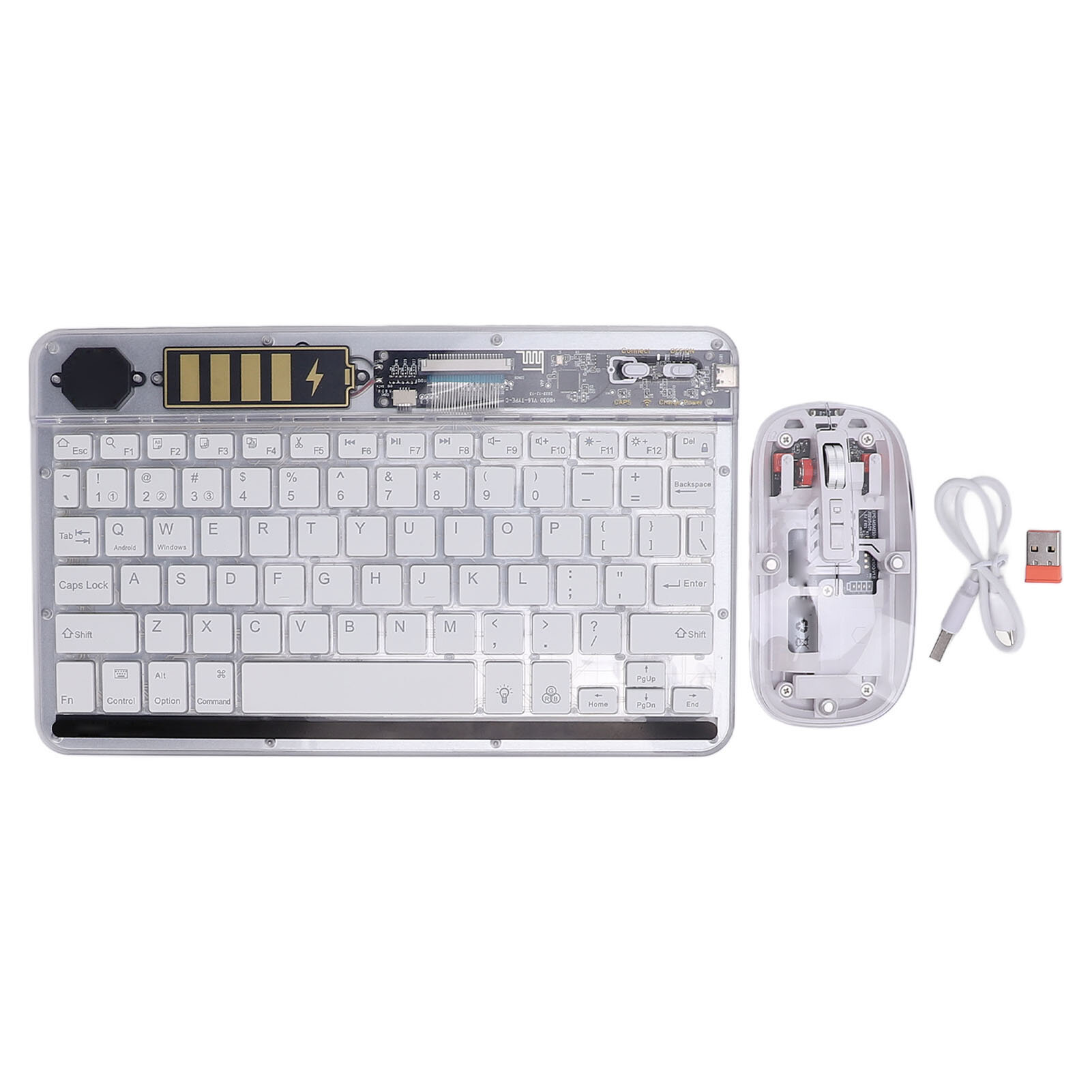 Клавиатура с беспроводной мышью BT5.1, ультратонкая, с RGB-подсветкой, бесшумный комплект для ПК, ноутбука, смарт-телевизора под управлением Windows OS X, белого цвета.