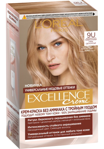 Краска для волос L`Oreal Paris Excellence Universal Nudes 9U Очень светло-русый