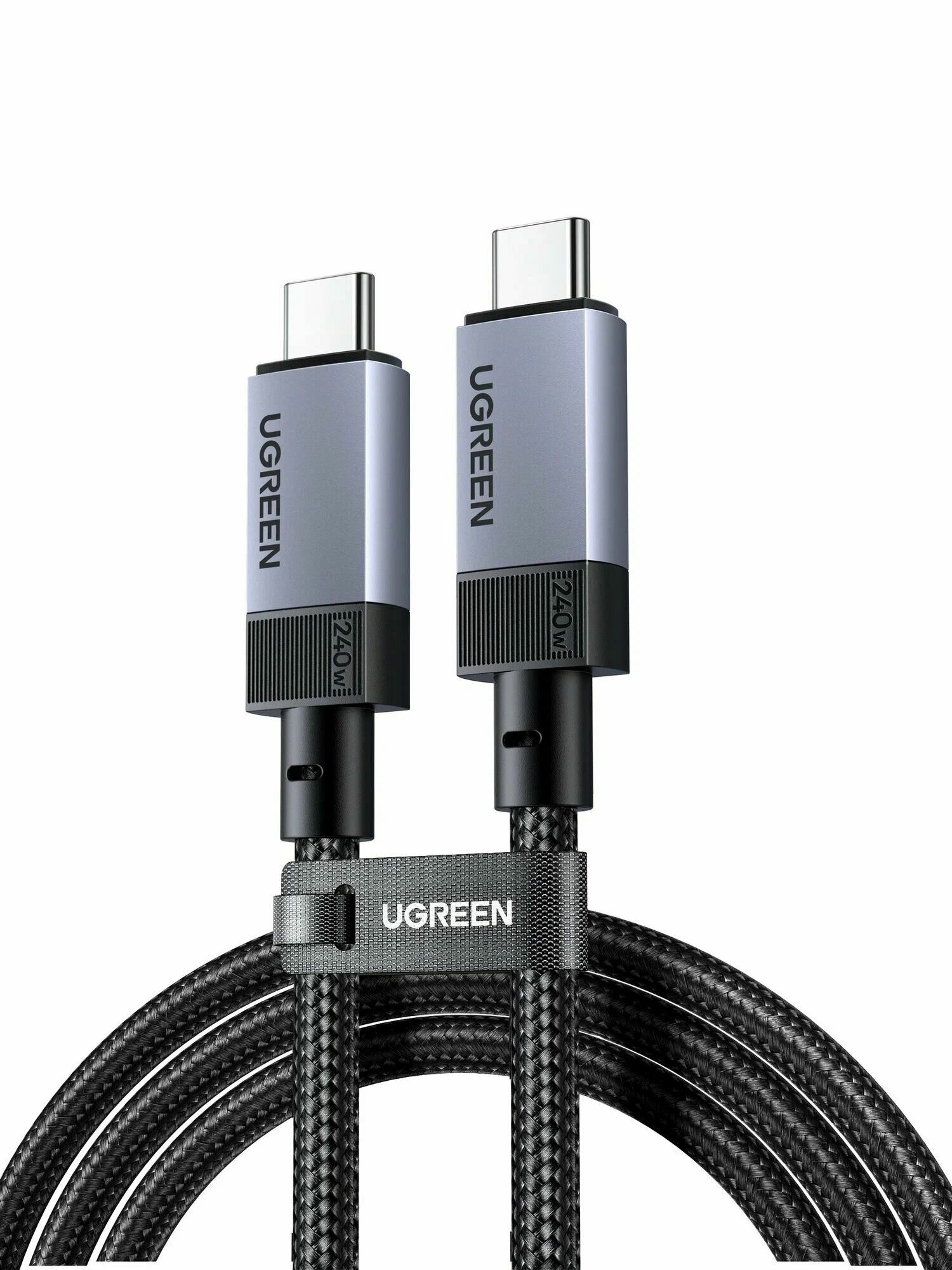 Кабель UGREEN L705 (65175) USB-C to USB-C Gen 3 240W Max. Длина: 1 м. Цвет: серый космос.