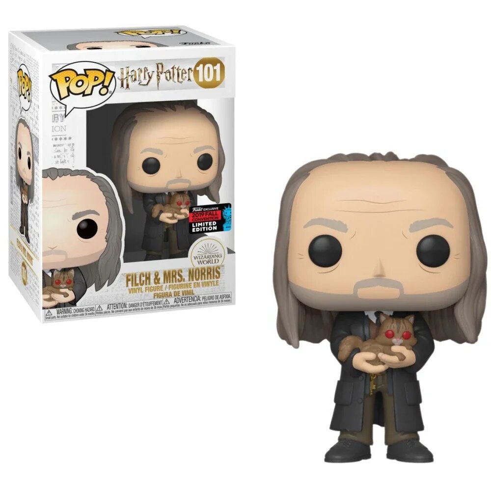 FUNKO POP Harri Potter Filch & Mrs. Norris # 101, экшн-фигурки, игрушки, виниловая фигурка, коллекция моделей, игрушки, рождественский карнавал, подарок для ребенка
