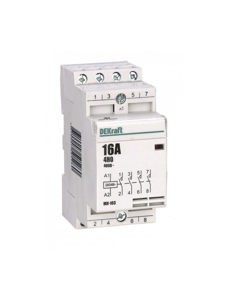 Контактор модульный МК-103 4НО 16А 230В DEKraft 18053DEK