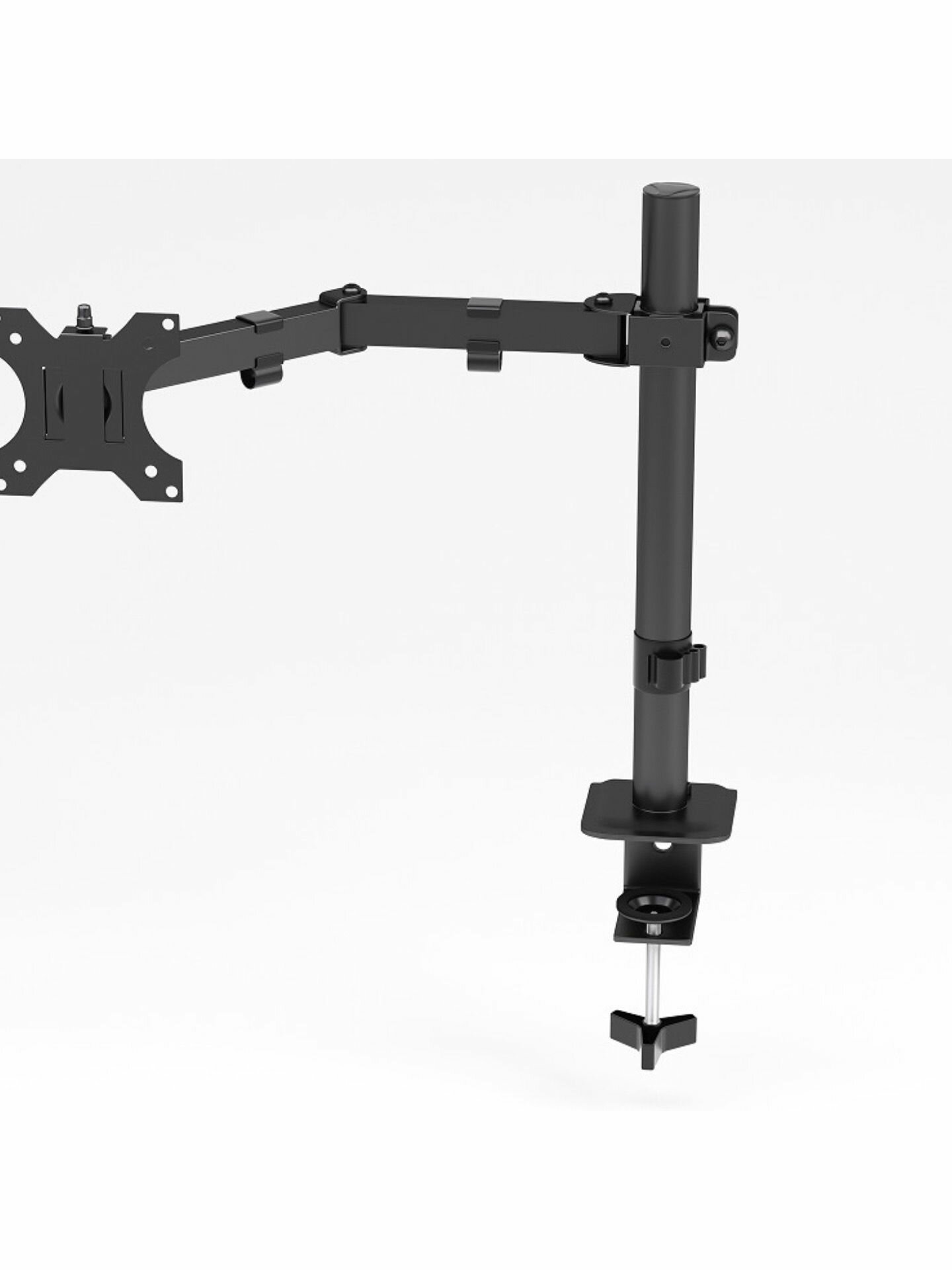 Крепление, кронштейн для монитора с вылетом на стол со струбциной UNITEKI FMT61 черный, наклонно поворотный диагональ 17-32 дюйма, подставка для монитора