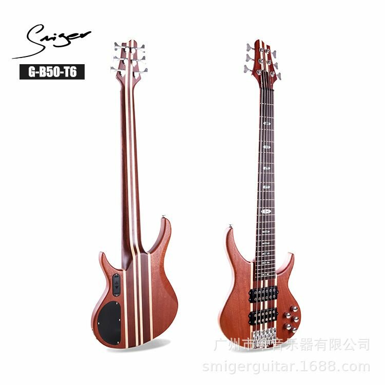 24-ладовая 6-струнная гитара, цельная, из цельного дерева, электрическая бас-гитара G-B50-T6