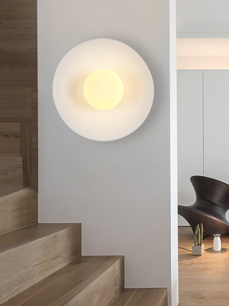 27CM Ретро круглое бра с шаром, настенный светильник для прикроватной тумбочки в спальне