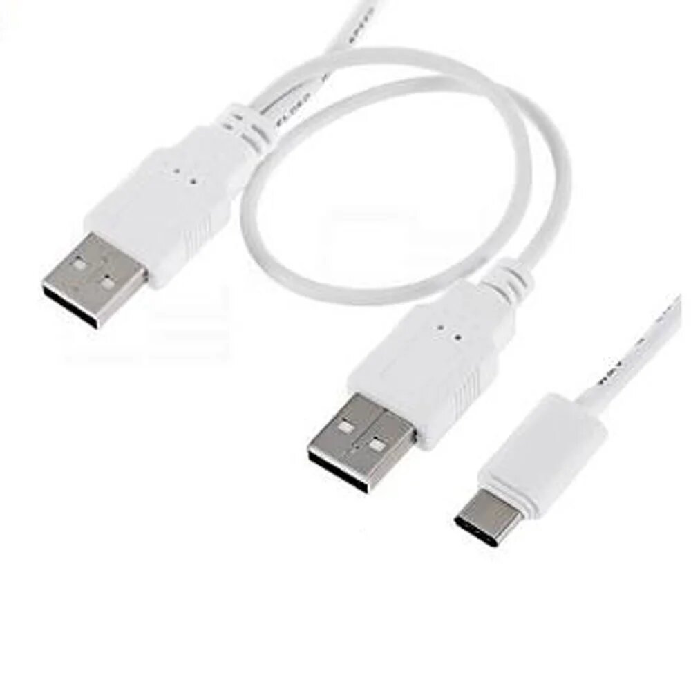 Кабель USB 2.0 USBO для HDD, черный/белый, 0,6 м dual USB To USB C