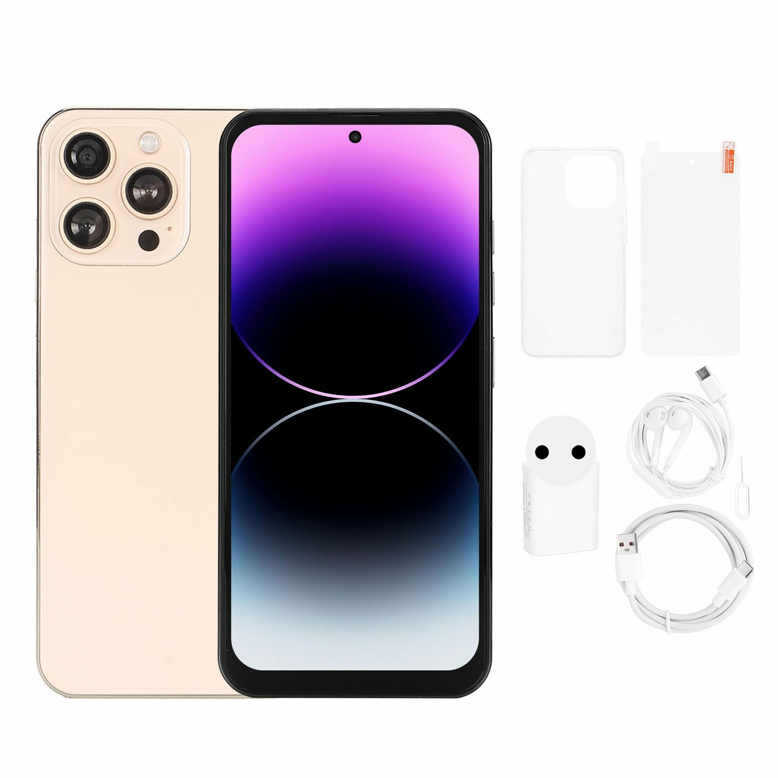 Смартфон I14 Pro Max 6.7" 8/256GB 4G, перфорированный экран (Золото, EU)
