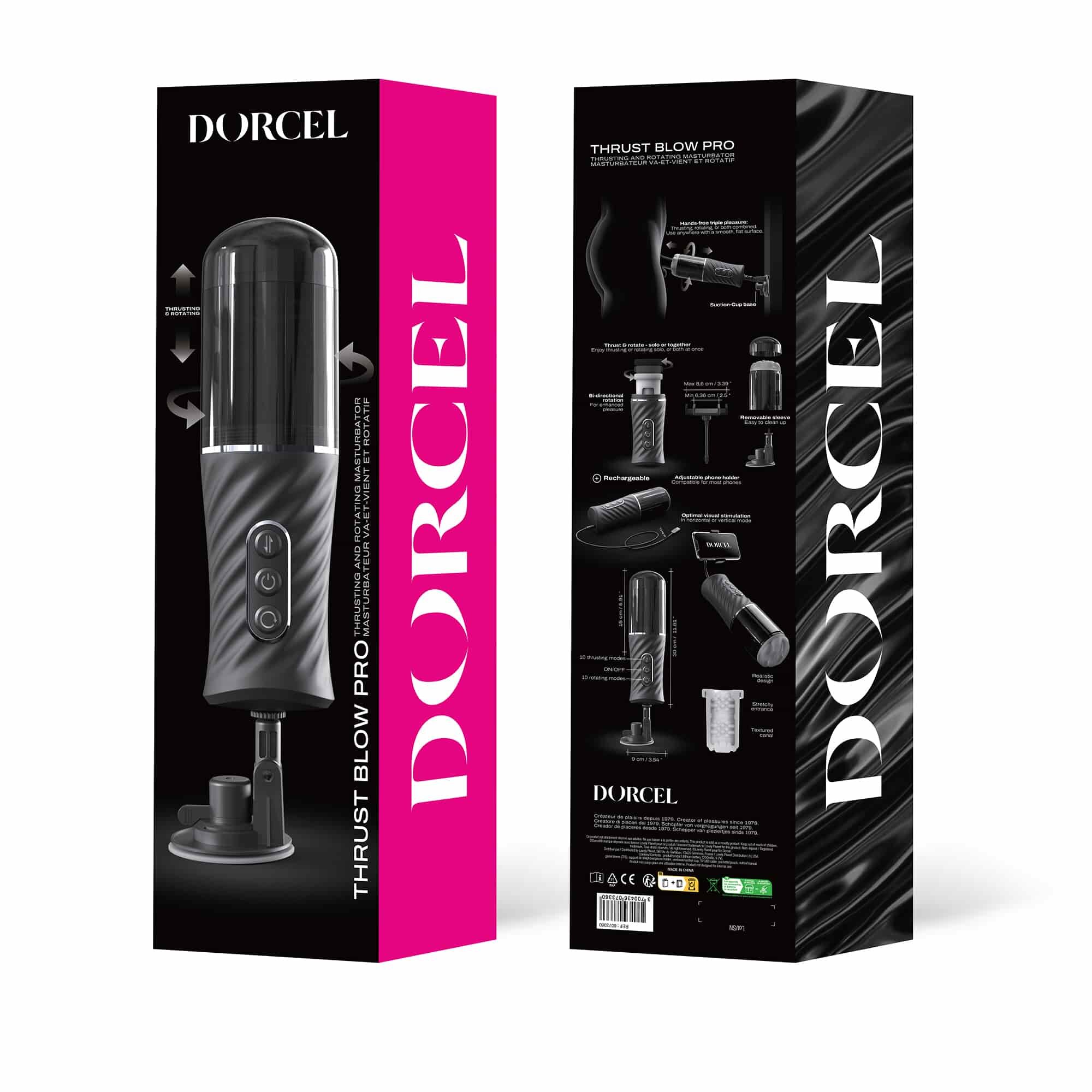Мастурбатор автоматический Dorcel THRUST BLOW PRO, с держателем для смартфона, 20 режимов