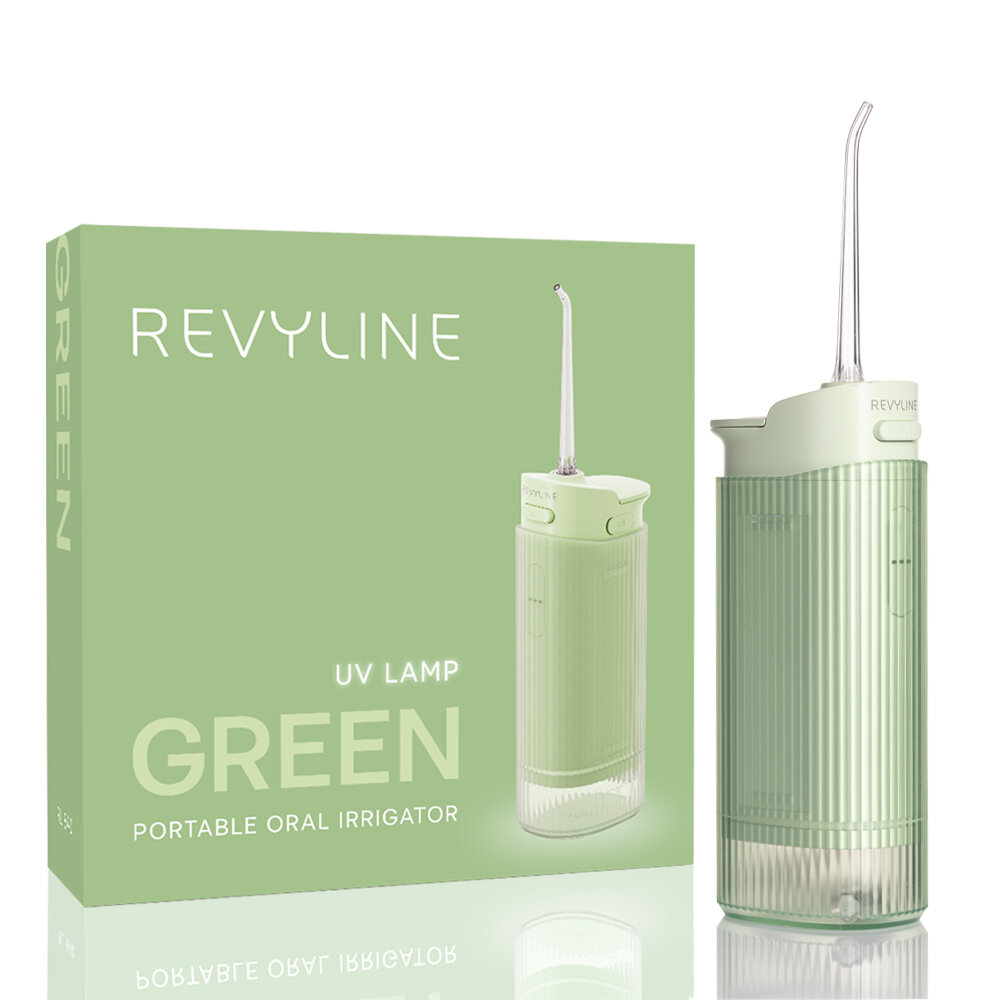 Ирригатор Revyline RL840, портативный, 4 режима, питание от аккумулятора, зеленый