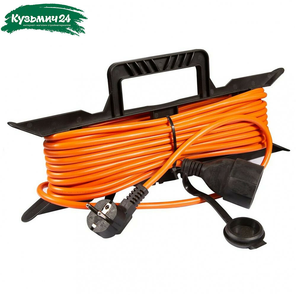 Удлинитель Атлант Атом 40163 ПВС с заземлением, 1 розетка, 30 м, 3.5 кВт, на рамке, 1 шт.