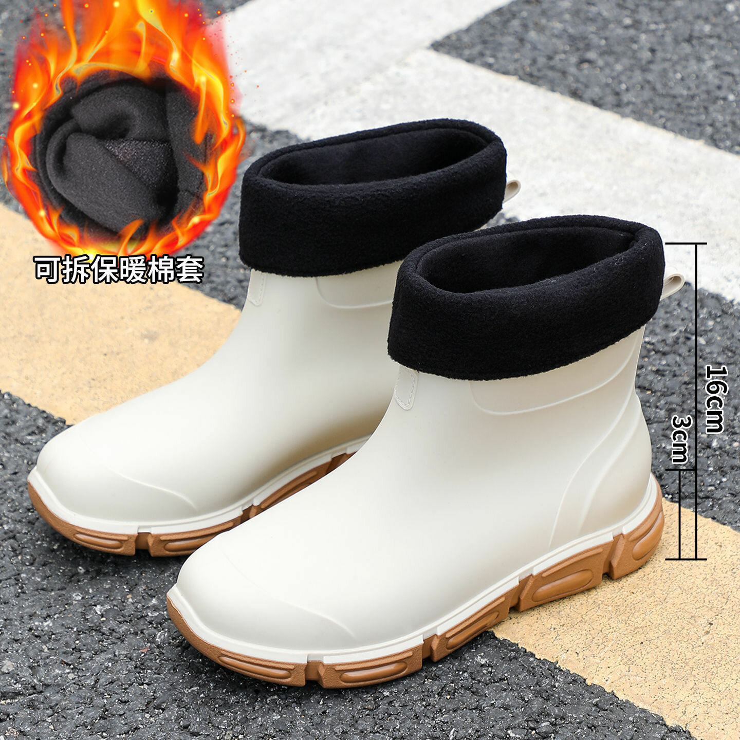 Резиновые сапоги, черные резиновые сапоги в британском стиле, резиновые сапоги, короткие сапоги для ходьбы по воде, черно-красные водонепроницаемые туфли для воды в китайском стиле, нескользящие и водонепроницаемые мужские короткие сапоги. EU:45