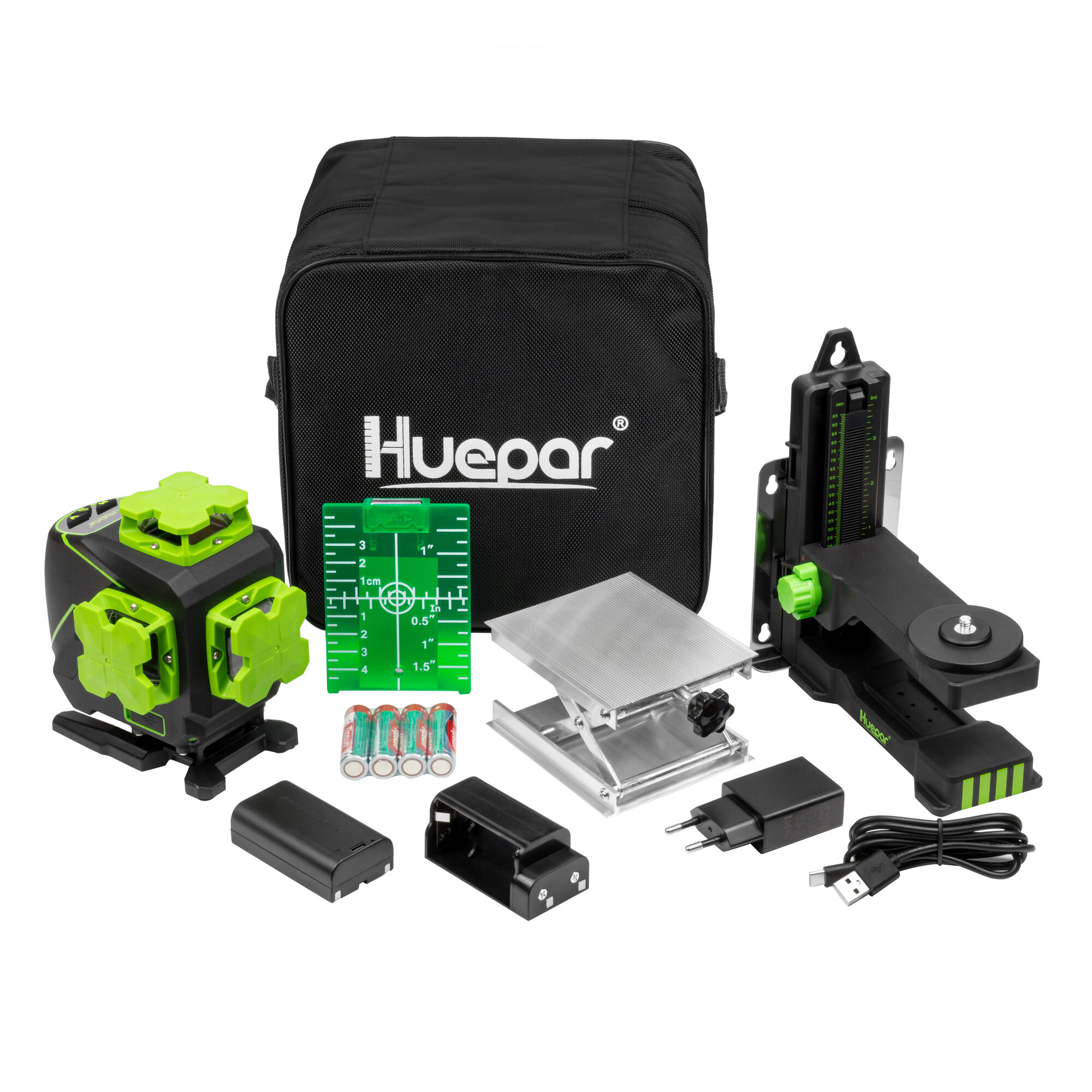 Нивелир лазерный Huepar S04CG-L, 4 замкнутые плоскости (16 линий), дальность 20/40м, арт.0183