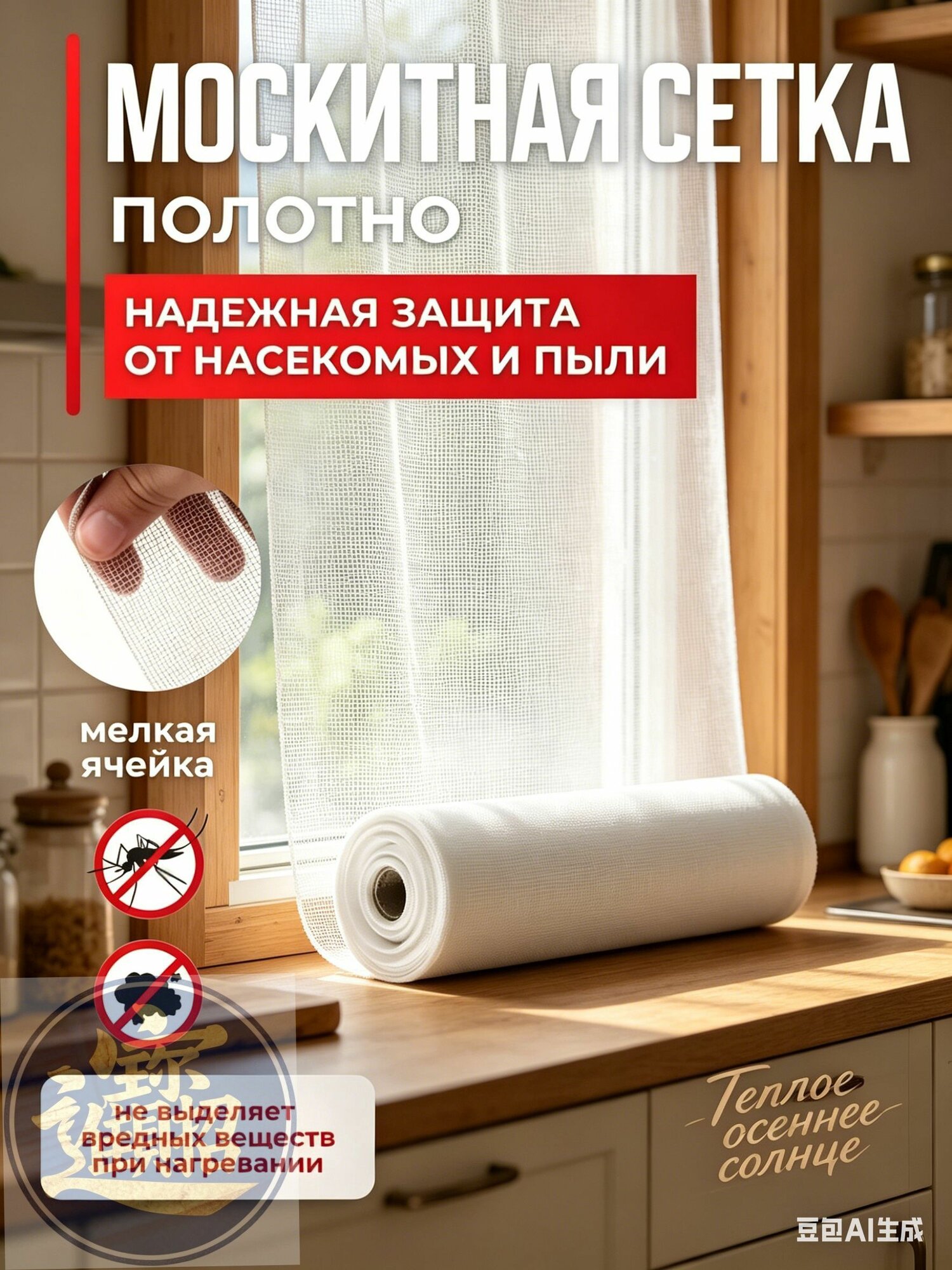 Москитная сетка белая полотно 5 метра ширина 200 см Ткань антимоскитная на окно, дверь, укрывной материал