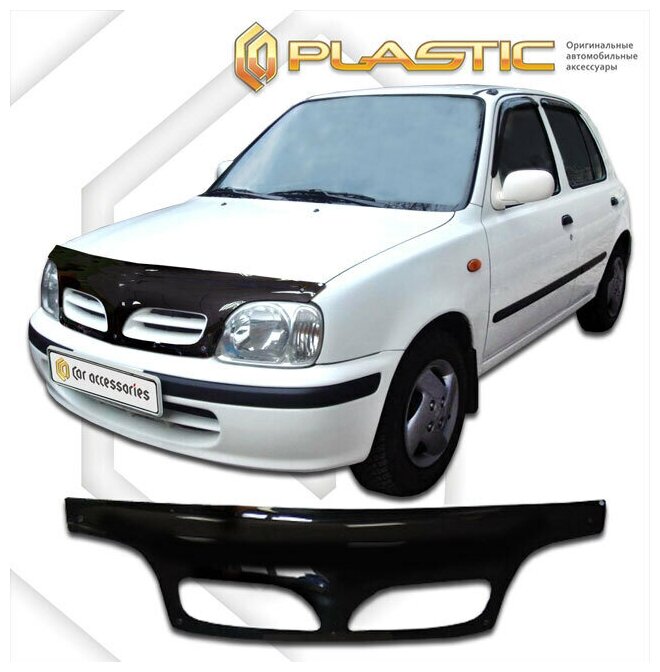 Дефлектор капота Nissan March K11 1999-2003 Classic черный exclusive