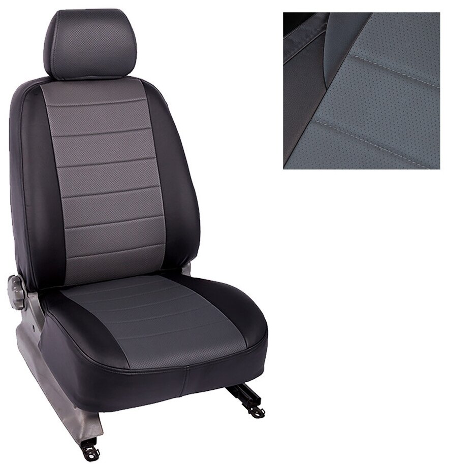 Чехлы из экокожи для Daewoo Nexia с подголовниками 2003-н. в.