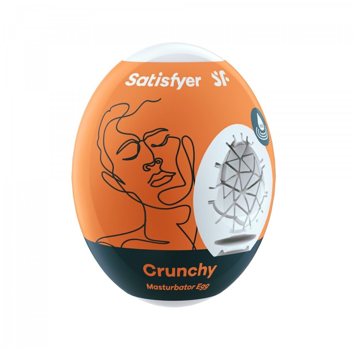 Мини-мастурбатор "Satisfyer Egg Single-Crunchy", водонепроницаемый, термопластичный эластомер