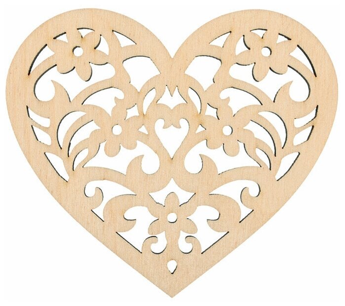 Заготовки и основы Mr. Carving ВД-338 "Сердечко декоративное 3" фанера 8 x 9 см .