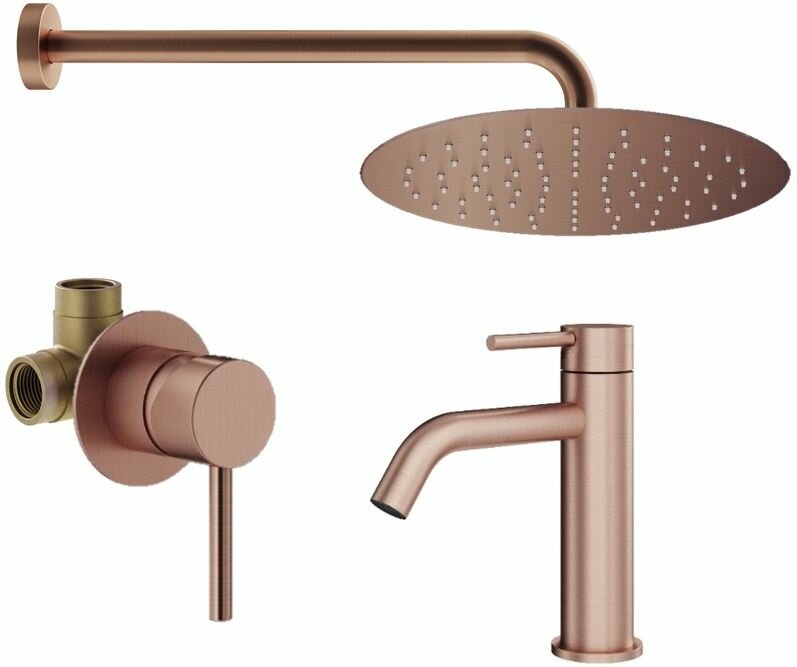 Комплект смесителей для душа Plumberia Selection KITXO01RS53, медь брашированная