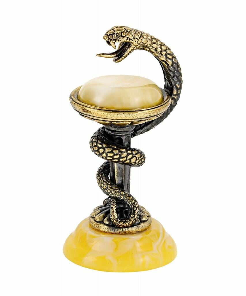 Статуэтка Змея сосуд Гигеи 2577-Б, белая