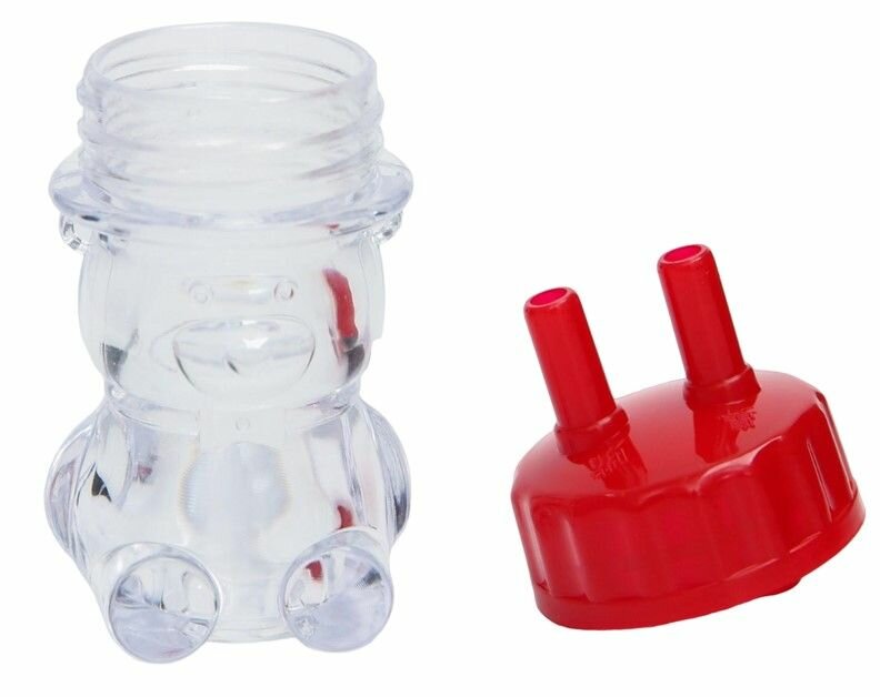 Детский назальный аспиратор с отводной трубкой "Мишка", соплеотсос для новорожденных, облегчает дыхание малыша, цвет красный