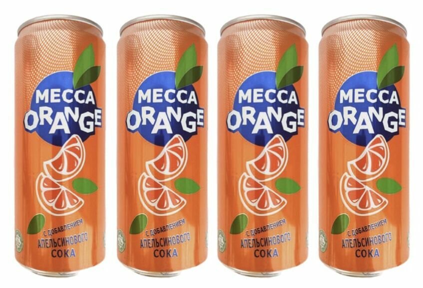 Напиток газированный Mecca Orange 330 мл х 4 шт