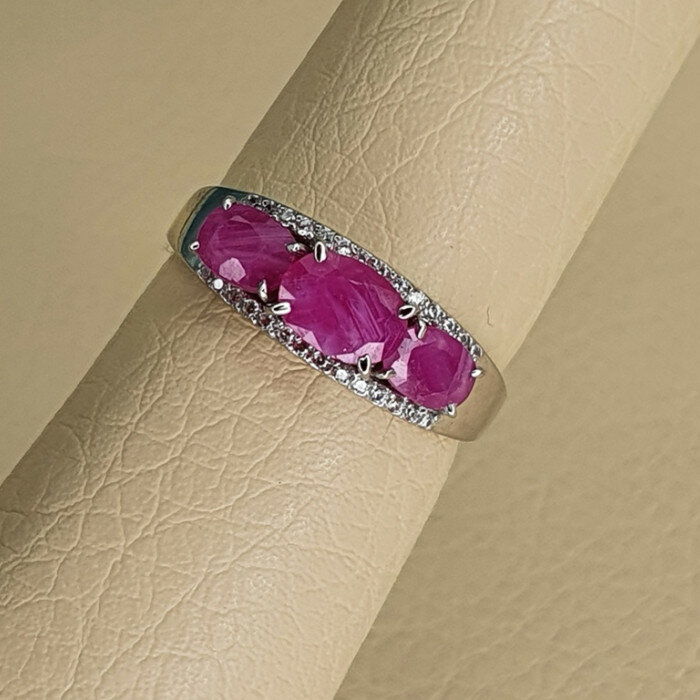 Кольцо, серебро, 925 проба, рубин