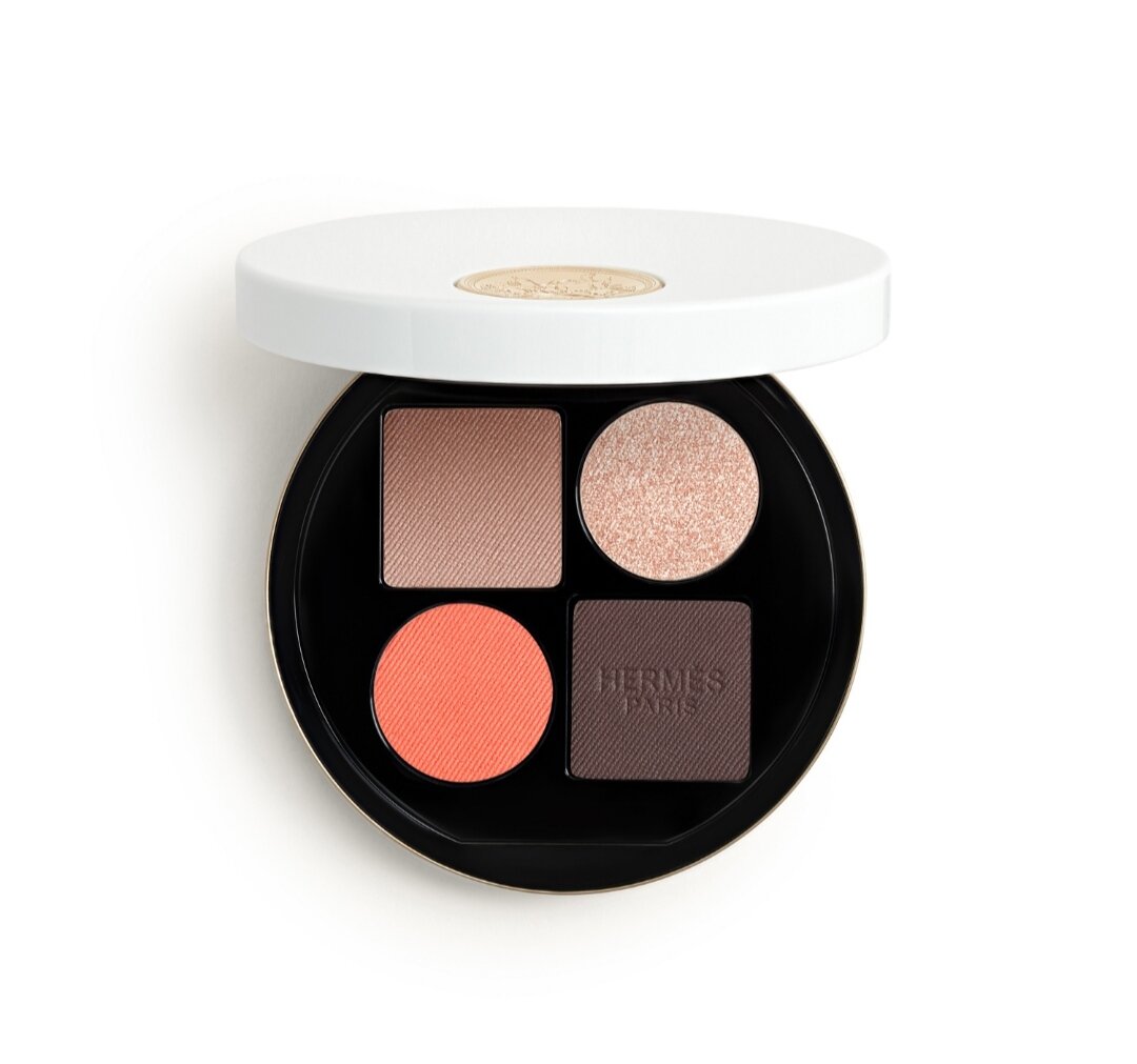 Палетка теней для век HERMÈS Ombres d’Hermès 3 г | 4 оттенка в футляре с рефилом | Тон 03 Ombres Fauves