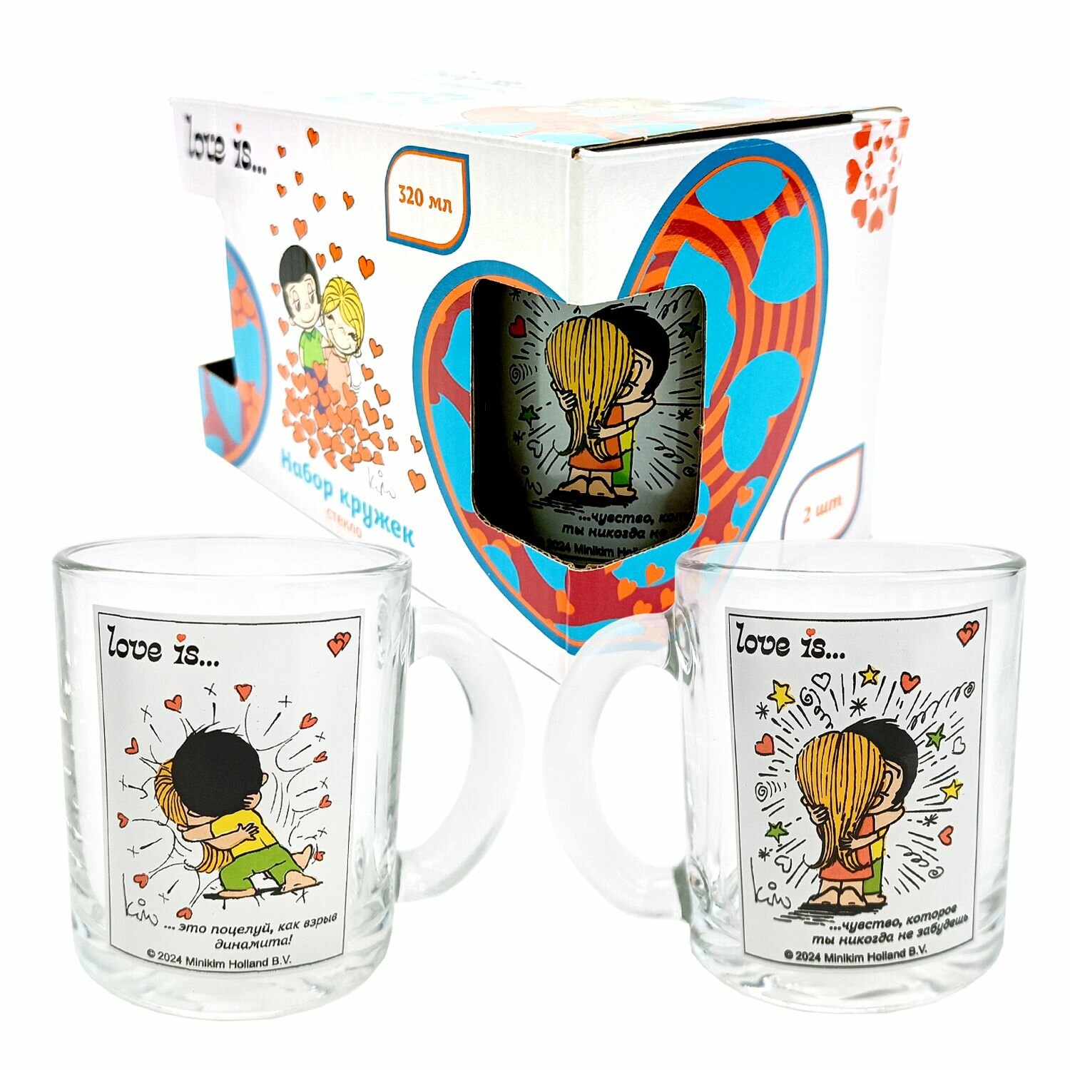 Набор кружек ND Play / Лав из / Love is. Объятия (две кружки в комплекте), 320 мл, стекло