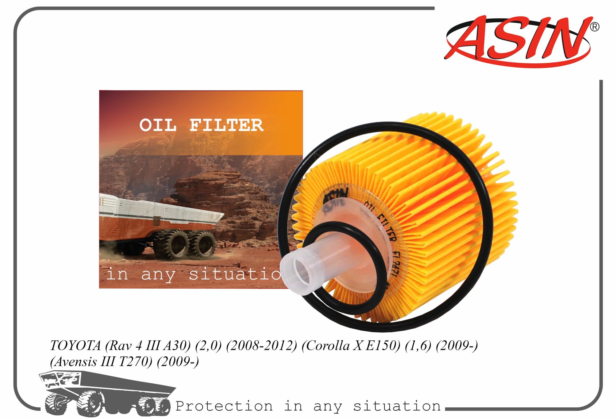 Фильтр масляный 04152-YZZA6 ASIN. FL2471 для TOYOTA Rav 4 III A30 2,0 Corolla X E150 1,6 Avensis III T270