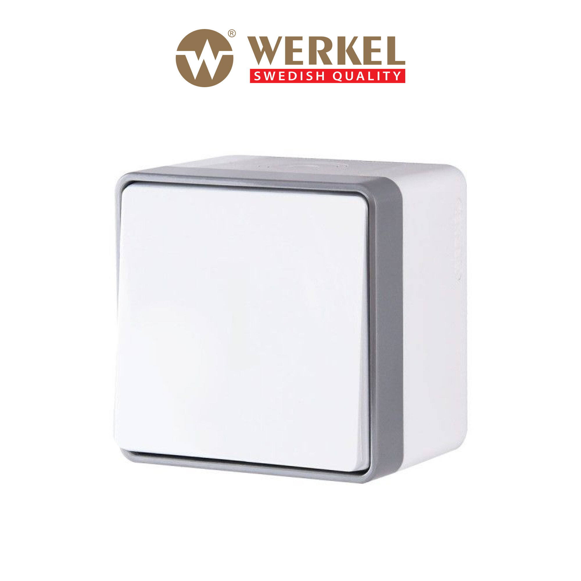 Накладной влагозащищенный выключатель одноклавишный Werkel Gallant W5010201 белый IP44