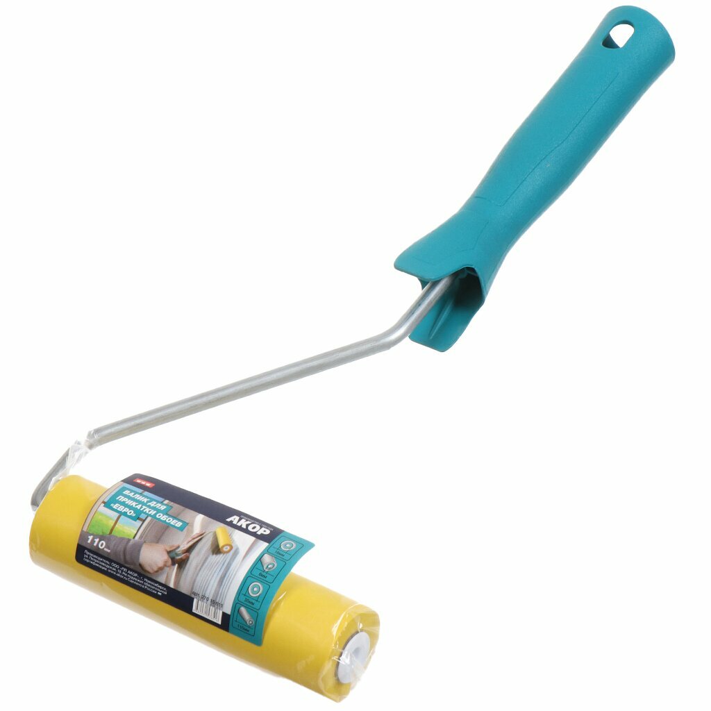 Валик для прикатки обоев Евро 110 мм с ручкой, без бюгеля, отделочный инструмент