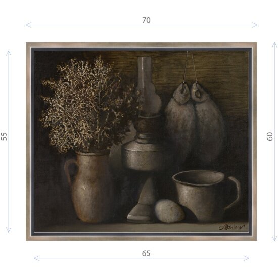 Картина Декор Депо Эдуарда Абжинова За полночь Матовый холст в раме 60х70 см