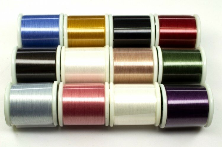 Нить для бисера K.O. Beading Thread, ассорти цветов, длина 50м, 100% нейлон, 1030-214, 1 уп (12 шт)
