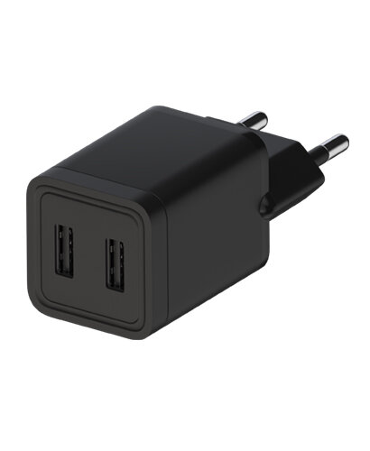 Сетевое зарядное устройство Maxvi A202, черный, 2USB-А, мощность 10Вт, выходной ток 2А, напряжение 5В