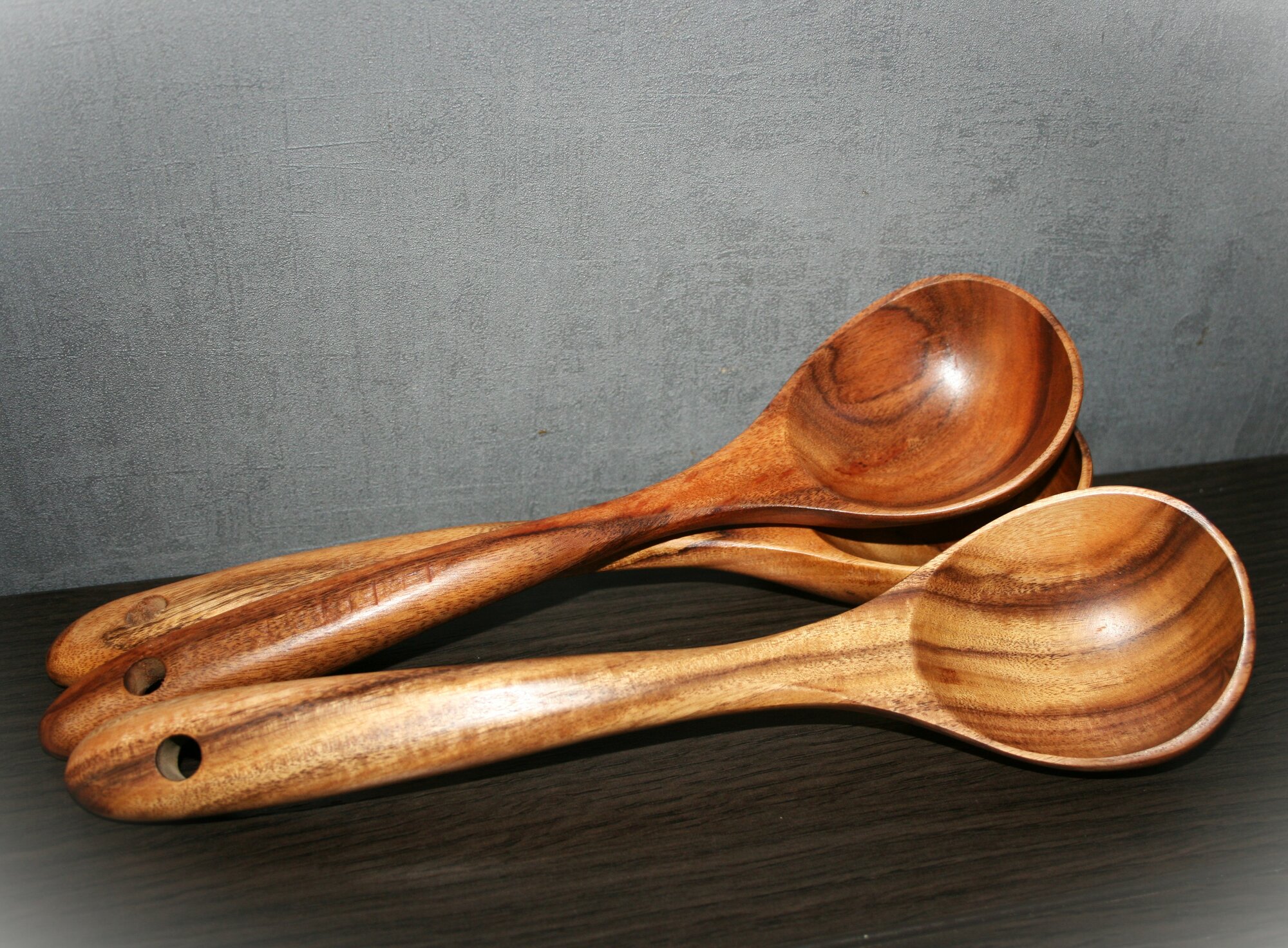 Ложка для супа, каши, пельменей, варенья СКДрево из тикового дерева, 1шт, 25.5Х6 см