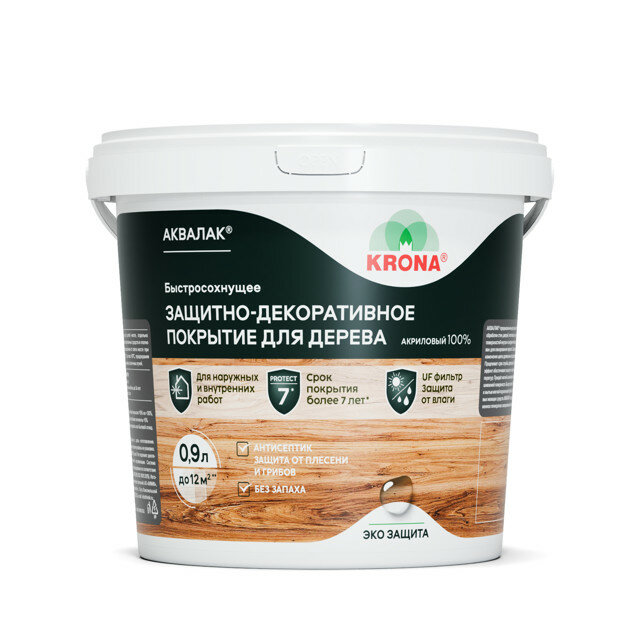 Аквалак KRONA белый 0,9л, арт.66364203