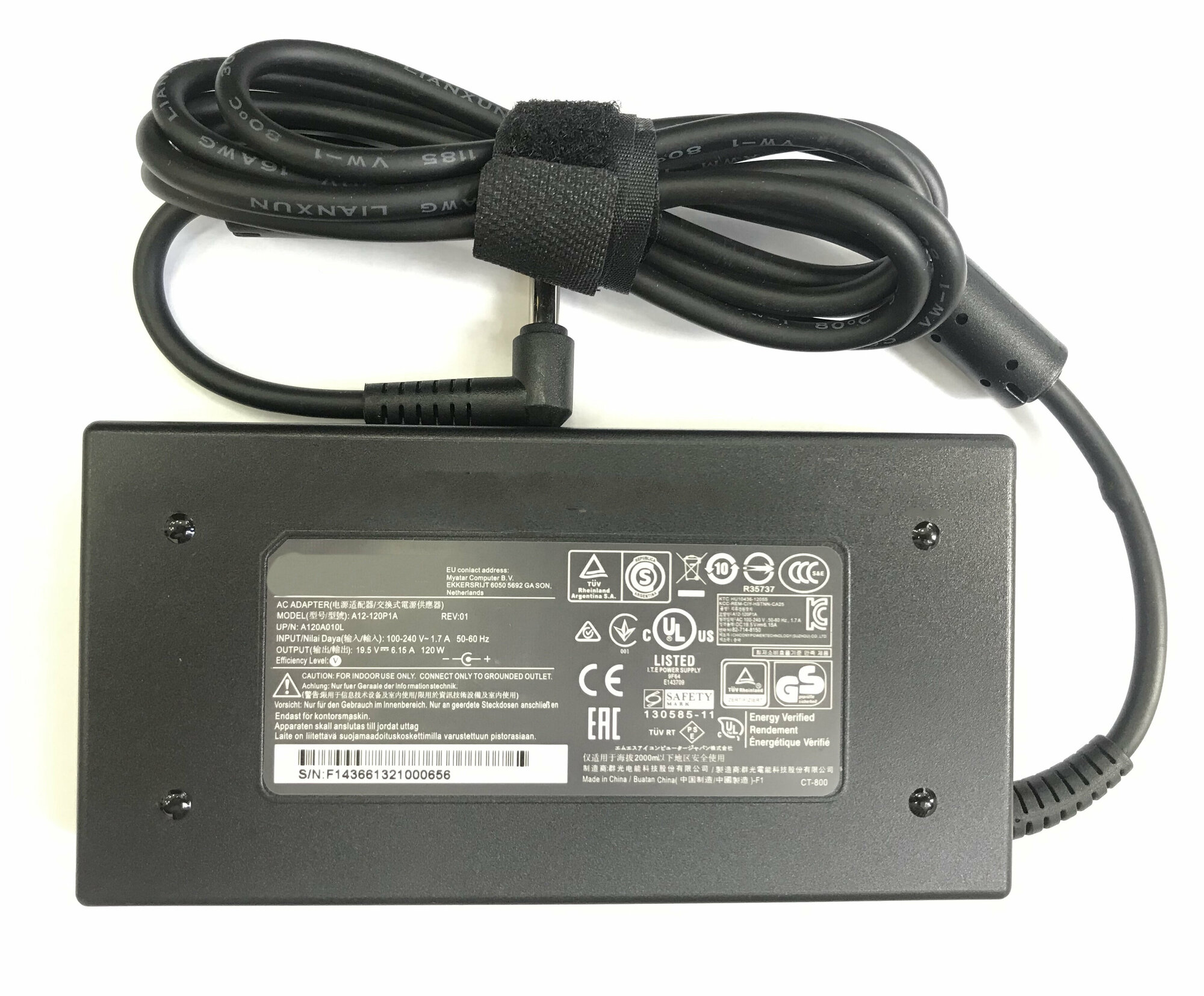 A12-120P1A Адаптер блок питания для ноутбука MSI GE60 2PF 2PL 2PE 2PC 2OD 2OE MS-16GF MS-16GH MS-16GC GP62 MS-16J3 MS-1795 19,5V-6,15A 120W 5,5*2,5mm