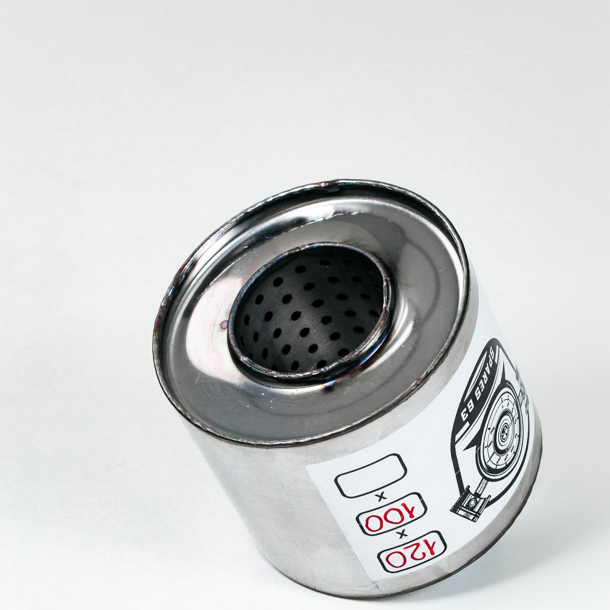 Пламегаситель Spares63 120х110 D53 / Нержавеющая сталь