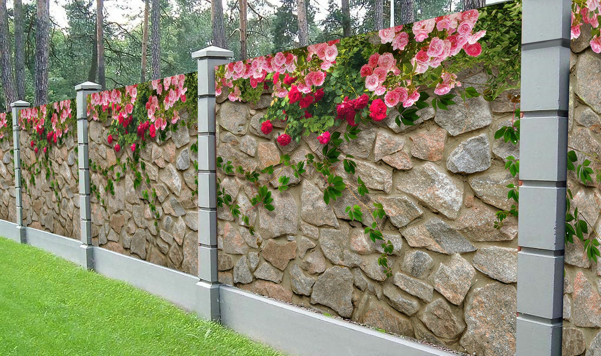 Фотосетка для забора, фасада Фотофасад с люверсами 3 х 2,4 м