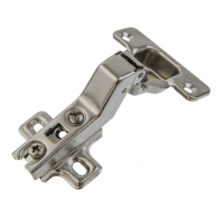 Петля мебельная угловая без доводчика 4-шарнирная `SANBERG` Slide-on (никель) 30 градусов d=35мм