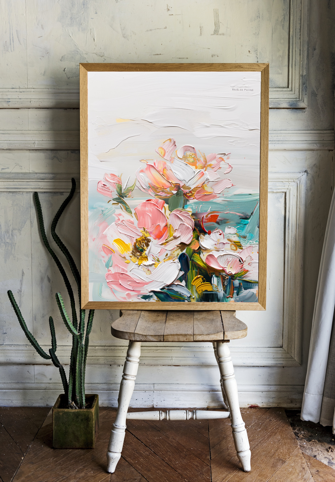 Постер "Нежные цветы в художественном стиле" 50x70 см в подарочном тубусе