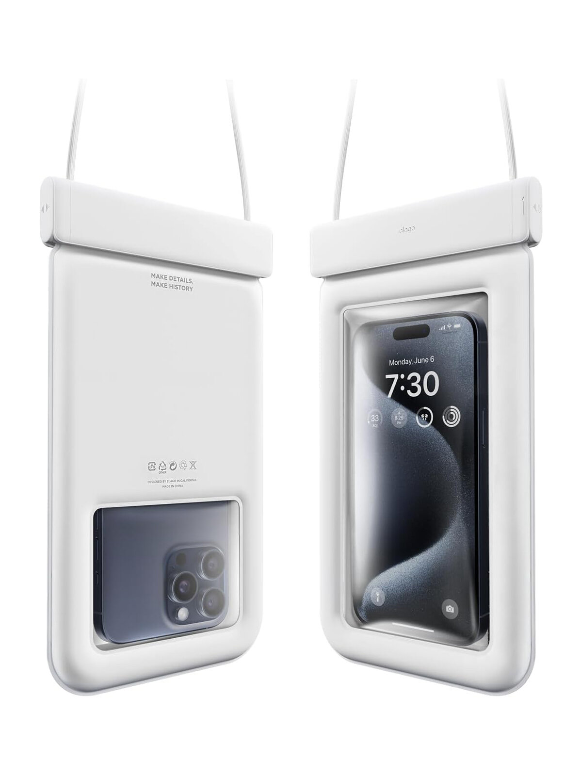 Elago для смартфонов чехол водонепроницаемый Waterproof Phone Pouch White