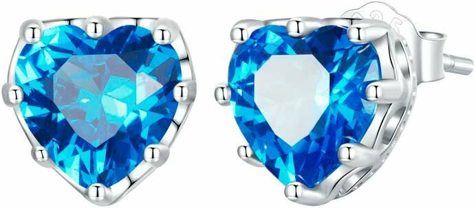 Серьги пусеты, серебро, 925 проба, фианит