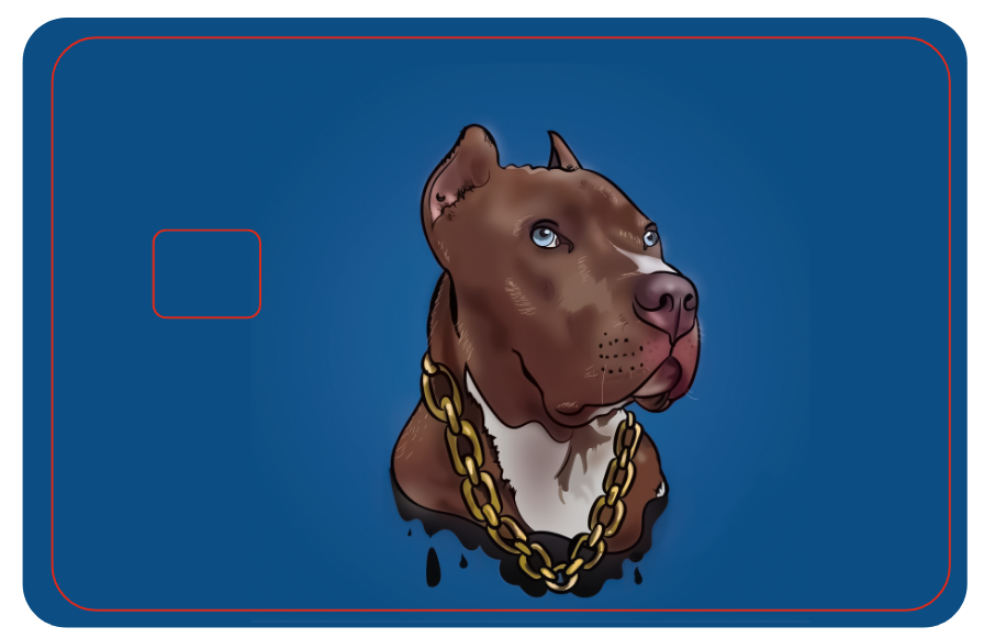 Наклейка на банковскую карту, стикер на карту, питбуль